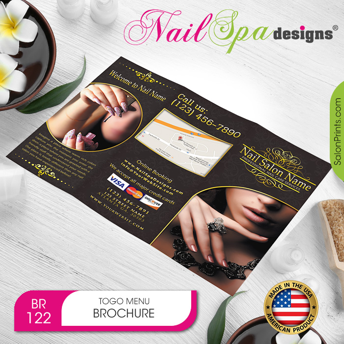 Togo Menu TriFold Brochure Nail Spa NSD-BR122 - 911Prints || 24hr ...