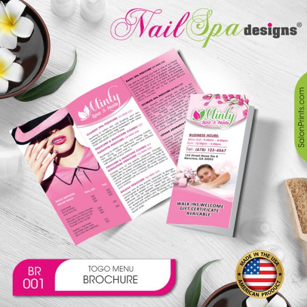 Togo Menu TriFold Brochure Nail Spa NSD-BR001 - 911Prints || 24hr ...